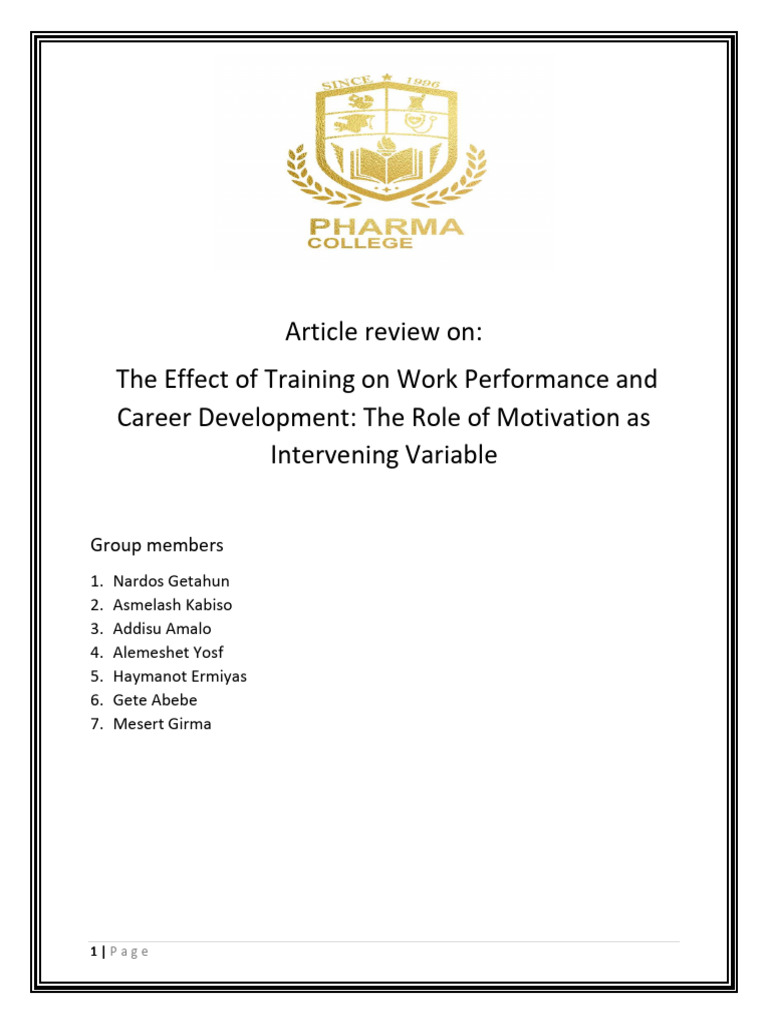 Article Review On Pdf Statistics Motivation