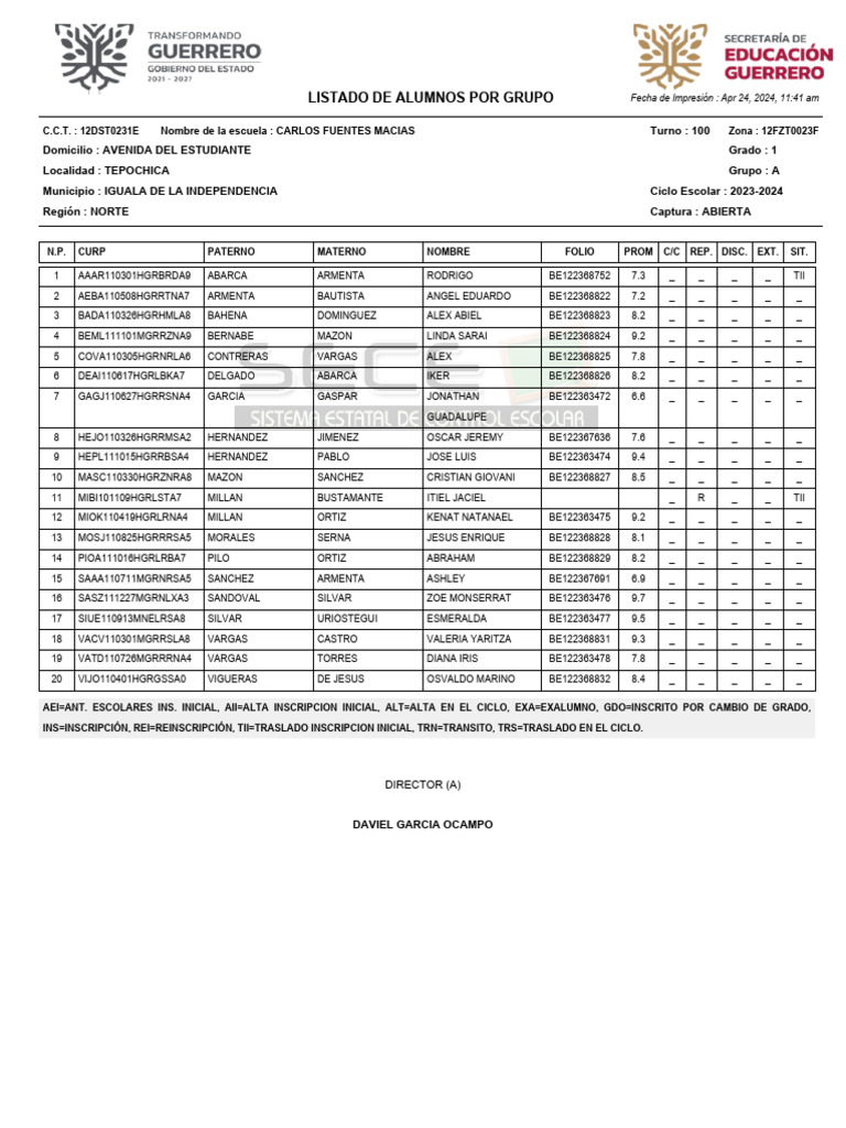 Primero Sece 2023-2024 1 | PDF