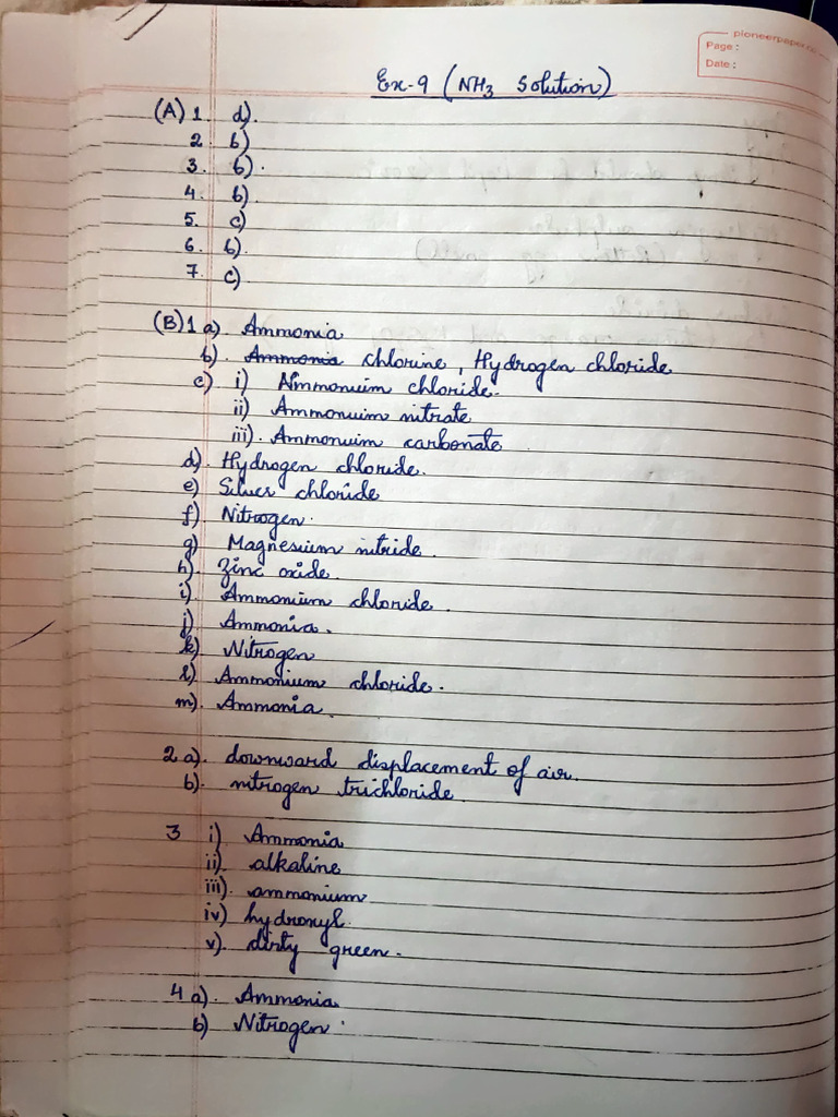 Ex9 NH3 Solution | PDF