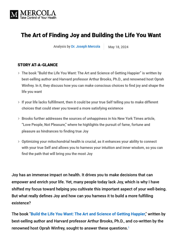 Build the Life You Want: Finding Joy | PDF | Happiness | Pleasure