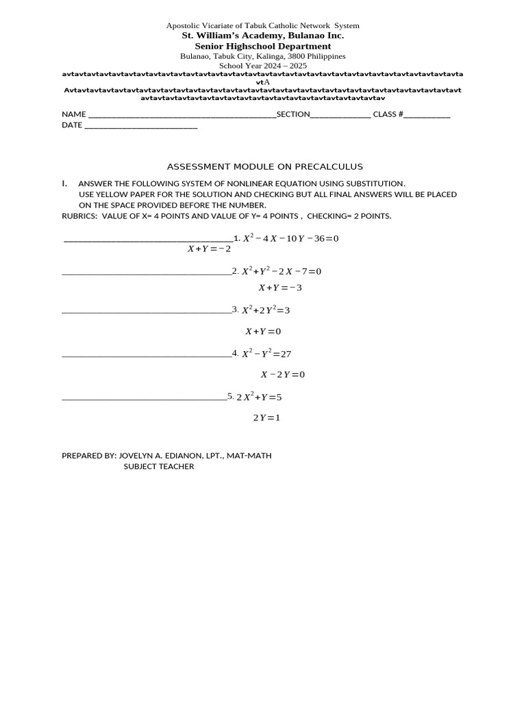 Module Precal | PDF | Algebra | Applied Mathematics