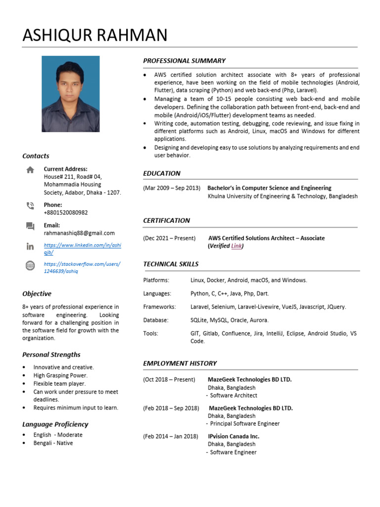 Curriculum Vitae of Ashiqur Rahman | PDF | Mobile App | Android (Operating System)