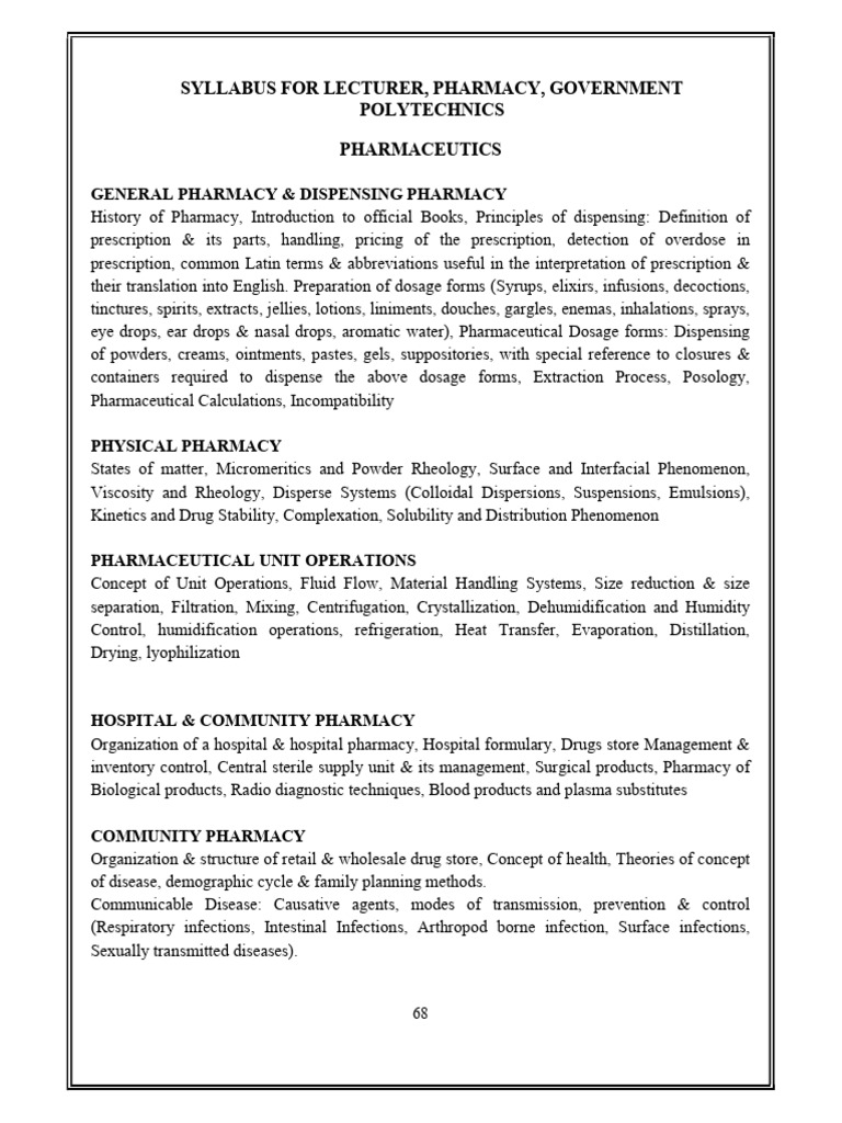 LT syllabus | PDF | Infection | Pharmacology