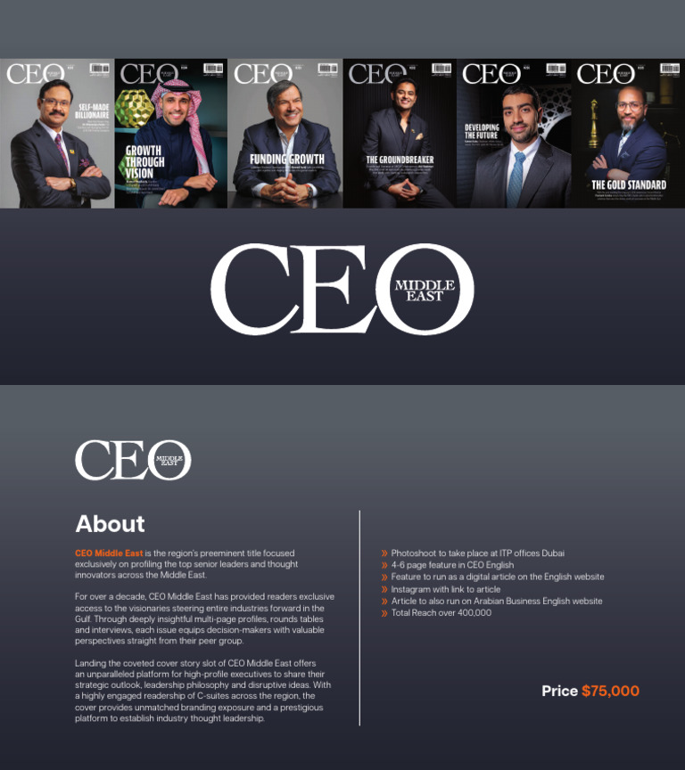 CEO Middle East Cover Story Opportunity | PDF | Business