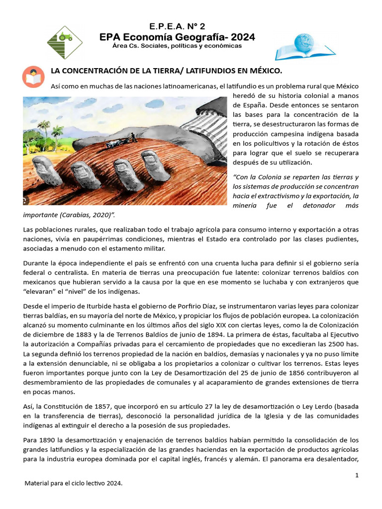 EPA 007 Latifundios | PDF | Colonización | México