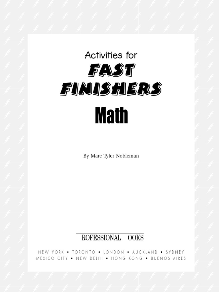 Activities For Fast Finishers-Math | PDF | Compact Disc