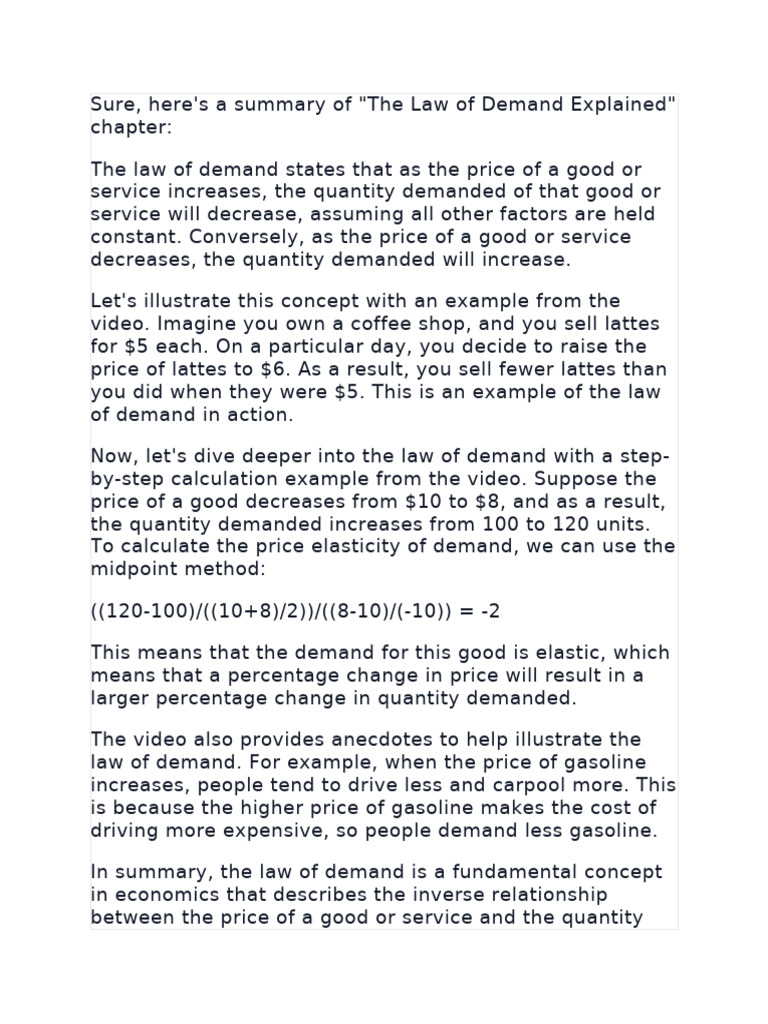 Law of Demand | PDF