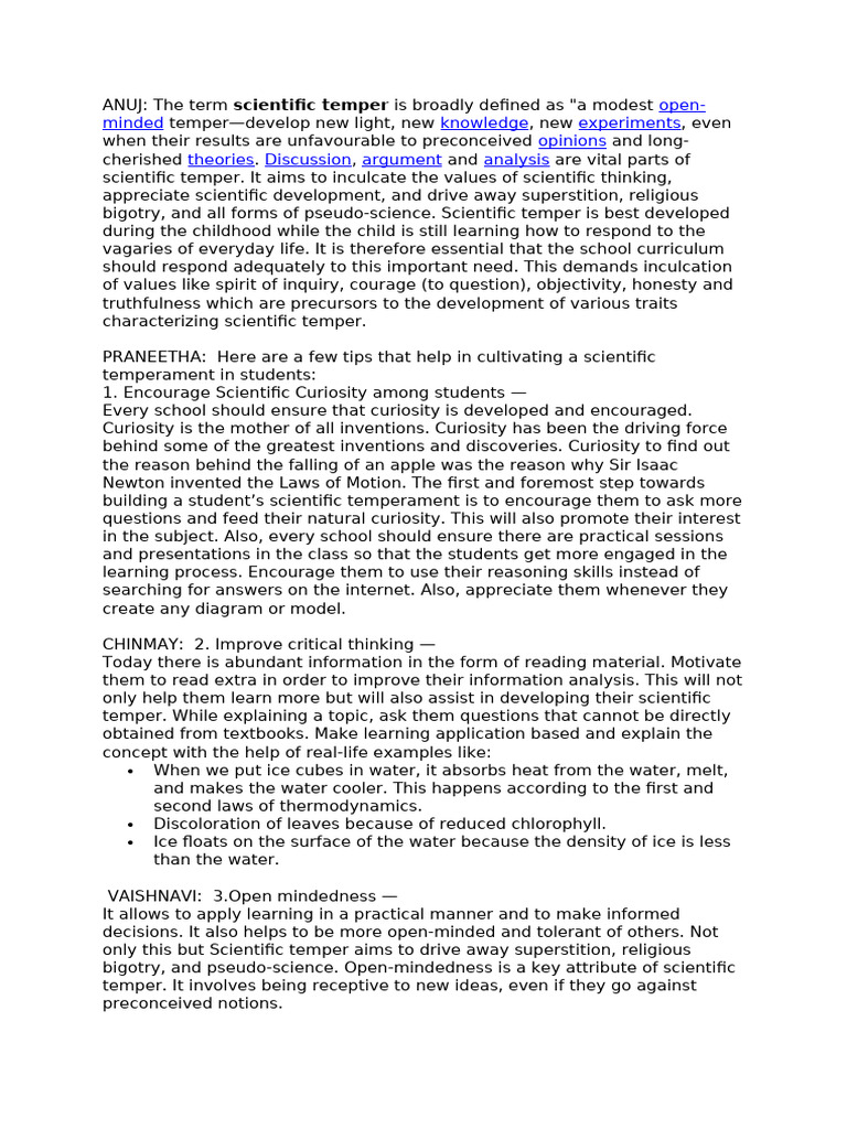 Open-Minded Knowledge Experiments Opinions Theories Discussion Argument ...