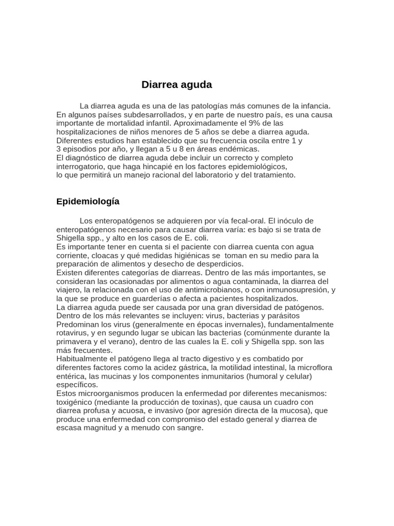 Tipos Y Tratamiento De Diarrea Aguda Pdf Diarrea Salud Pública