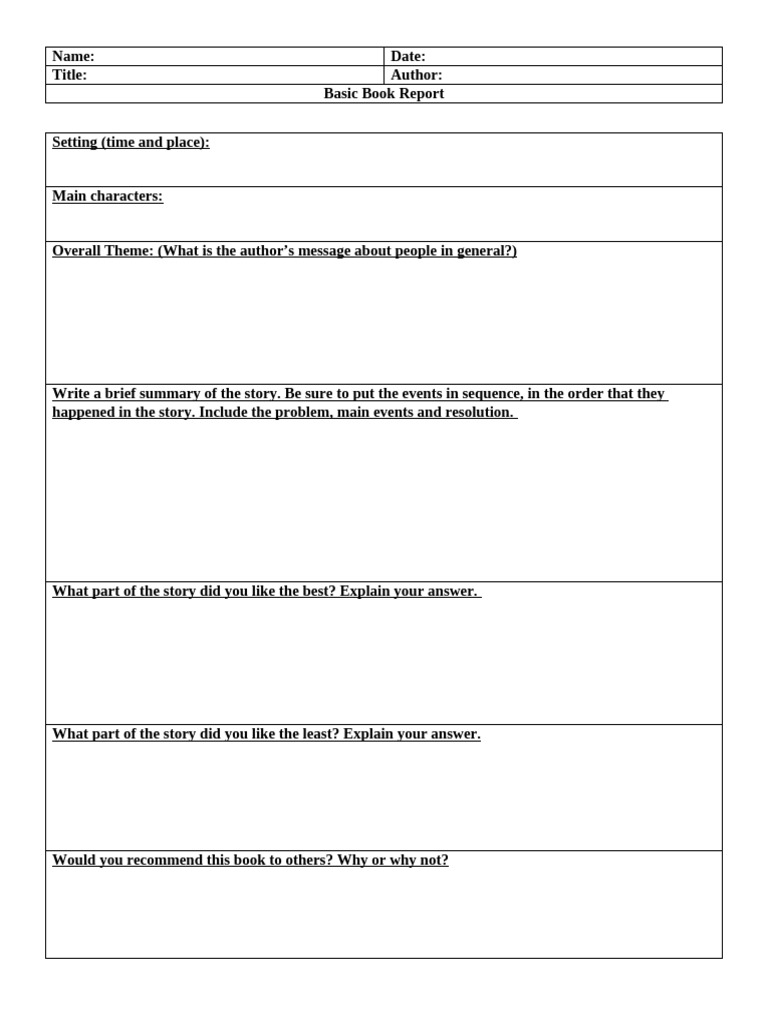 Manisha Senapathy - Book Review Template Grade 6 | PDF