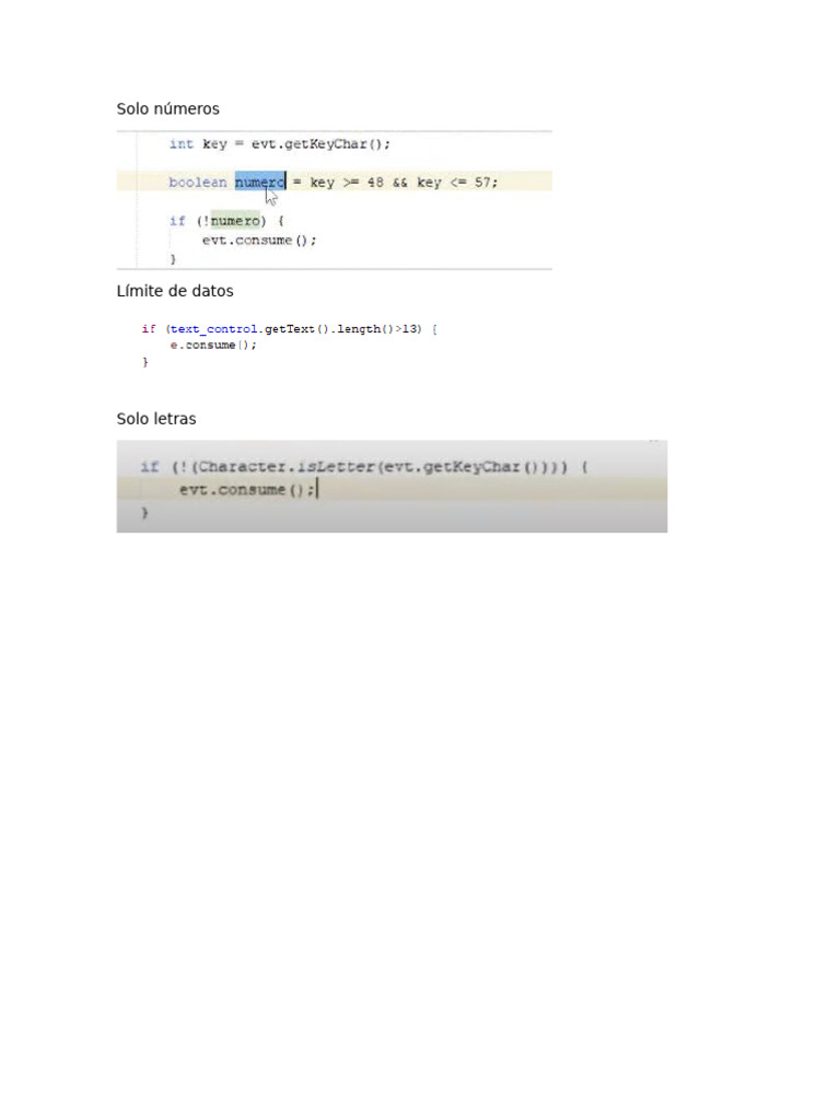 Solo Números en TextField | PDF