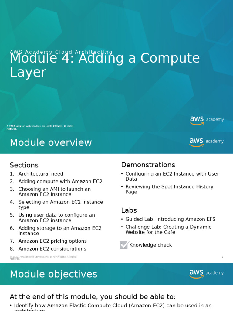 AcademyCloudArchitecting Module 04 | PDF | Amazon Web Services | System Software