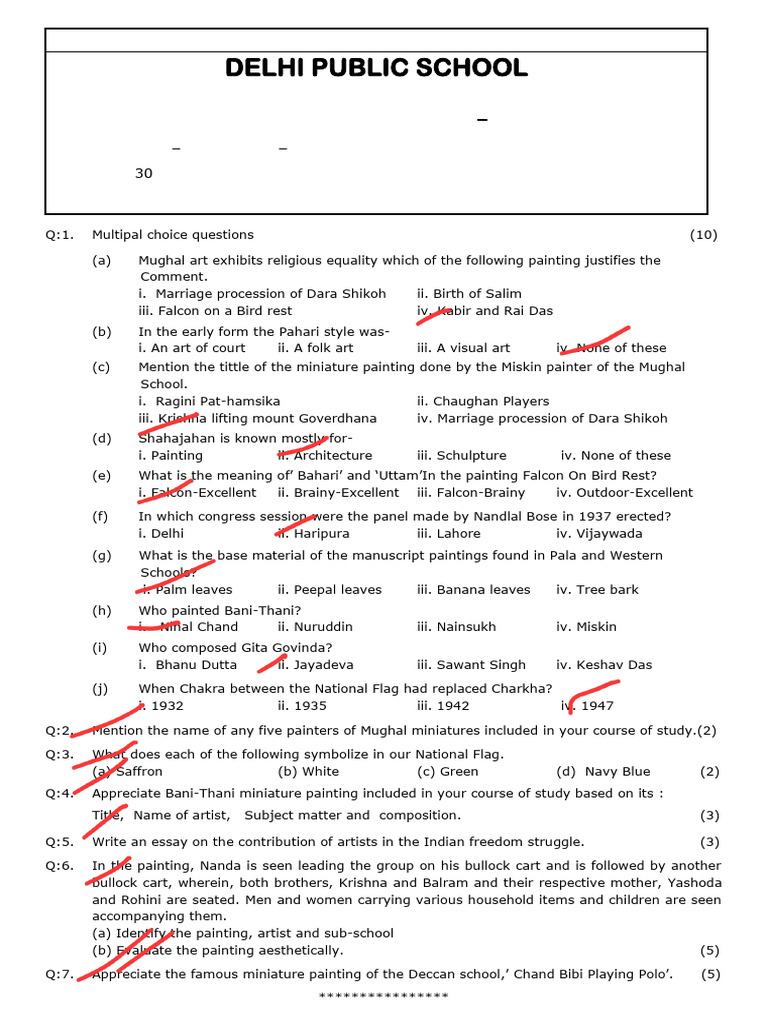 Class 12 Fine Arts Sample Paper 2025-26 | PDF | Paintings