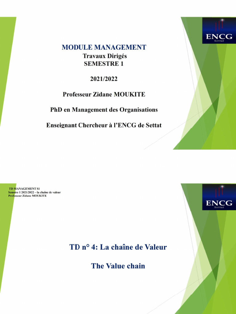 TD 6 Chaã® Ne de Valeurs Doc Pour Ã© Tudiants | PDF