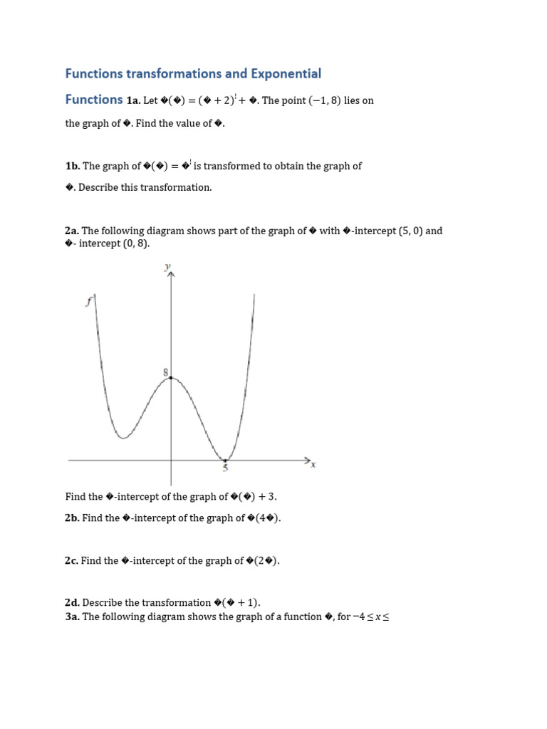 Transformations Exponential Fct Review Pdf Cartesian Coordinate