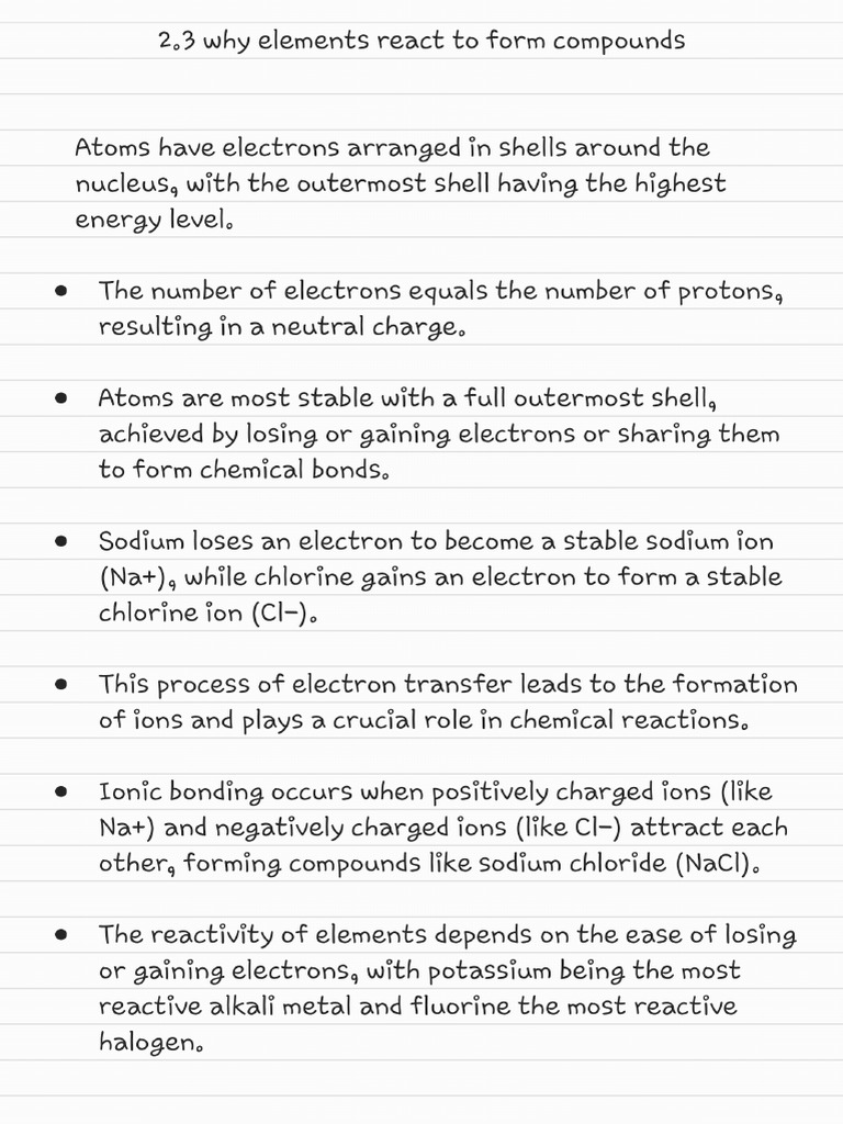 23 Why Elements React To Form Compounds - 241018 - 115443 | PDF