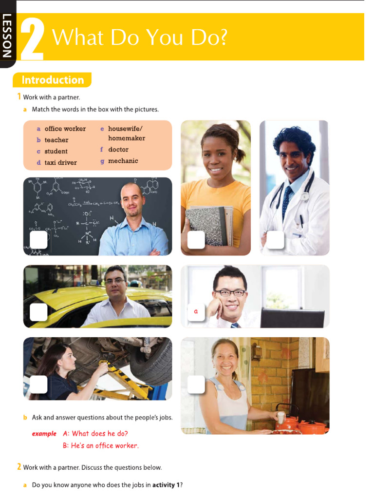 Lesson 2 - What Do You Do | PDF