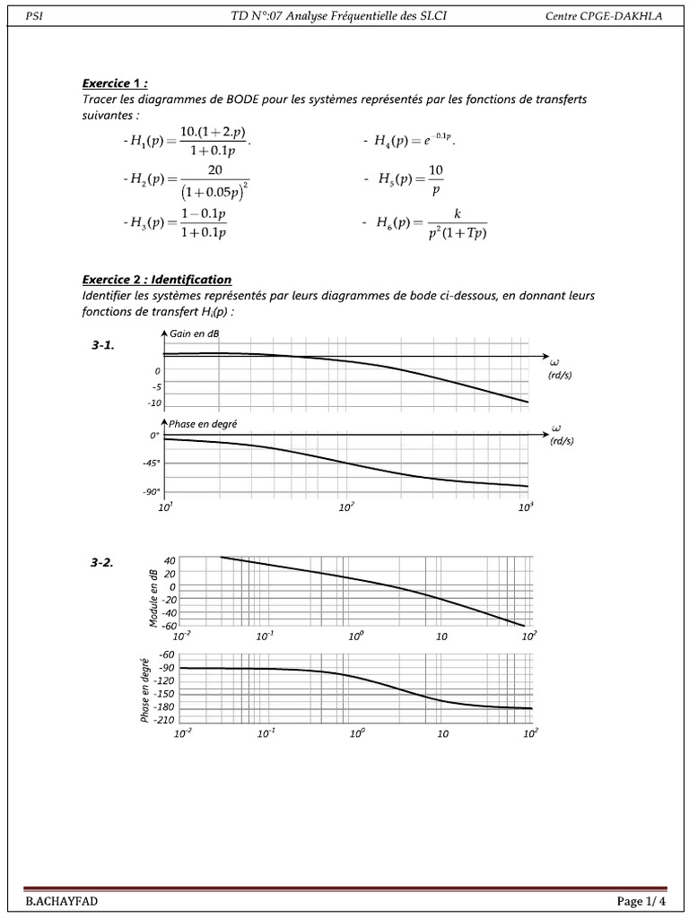 TD7 analyse frequentielle | PDF