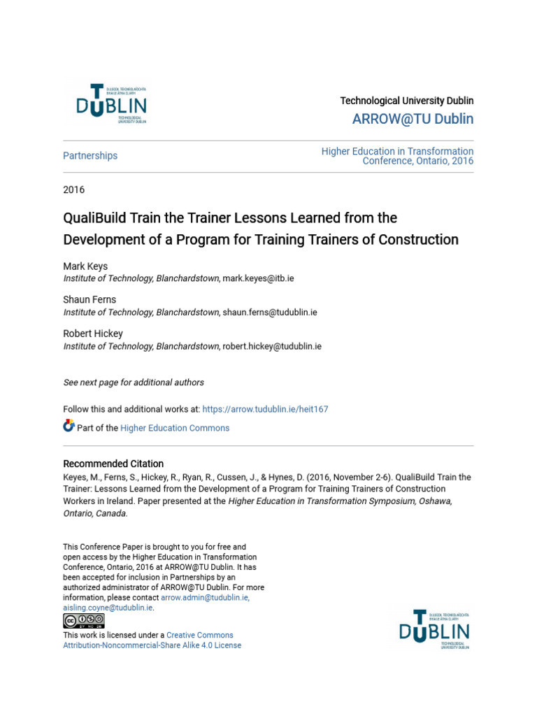 QualiBuild Train The Trainer Lessons Lea | PDF | Constructivism ...