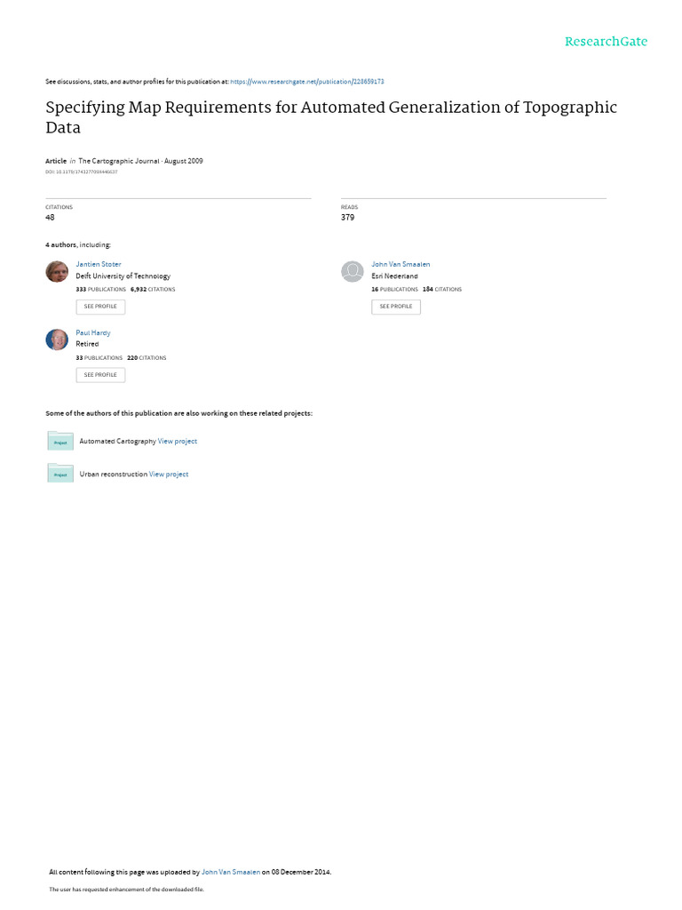 Specifying Map Requirements For Automated Generali | PDF | Map | Cartography