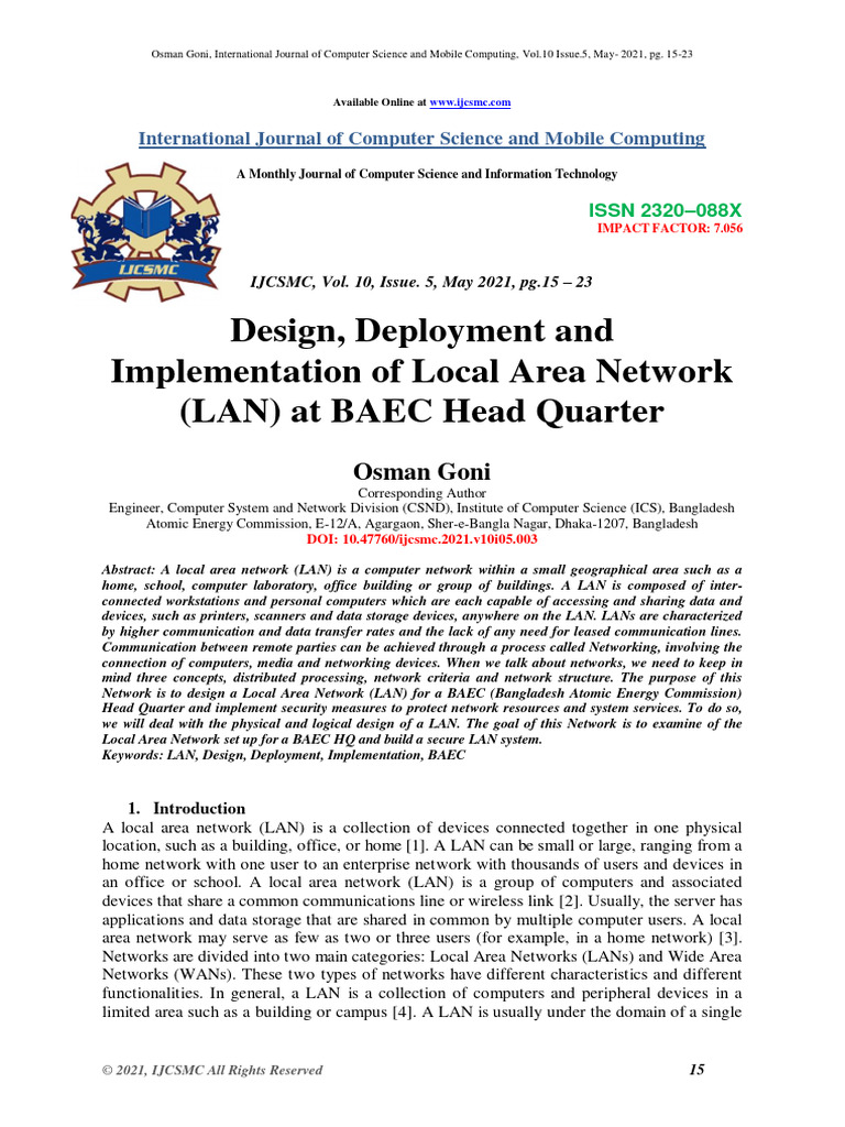 LAN Design and Implementation at BAEC | PDF | Computer Network | Local ...