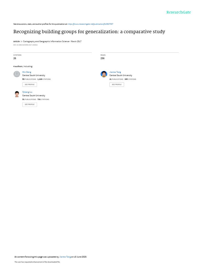 Recognizing Building Groups For Generalization A Comparative Study ...