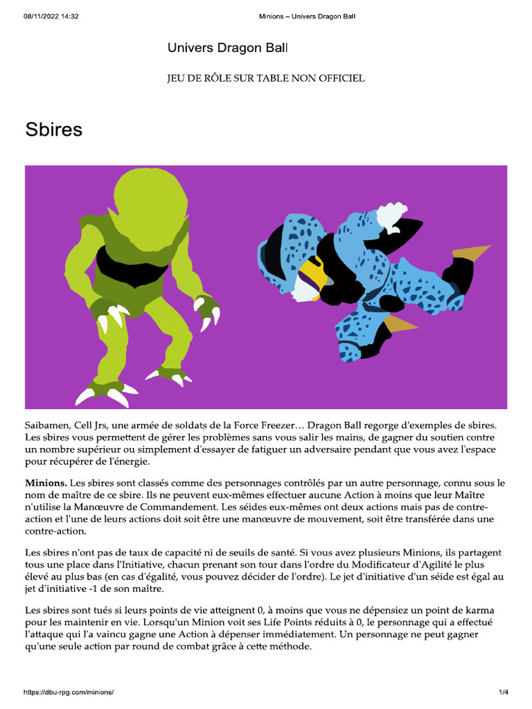 12 - Minions - Univers Dragon Ball | PDF