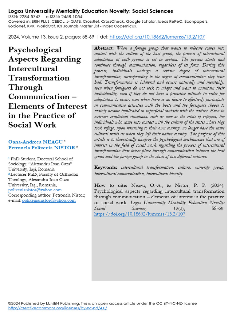 Rolul Comunicarii in Asistenta Sociala | PDF | Identity (Social Science) | Social Alienation