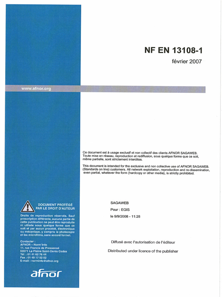 NF en 13108-1-Mélanges Bitumineux-Spécifications Des Matériaux-Enrobés ...