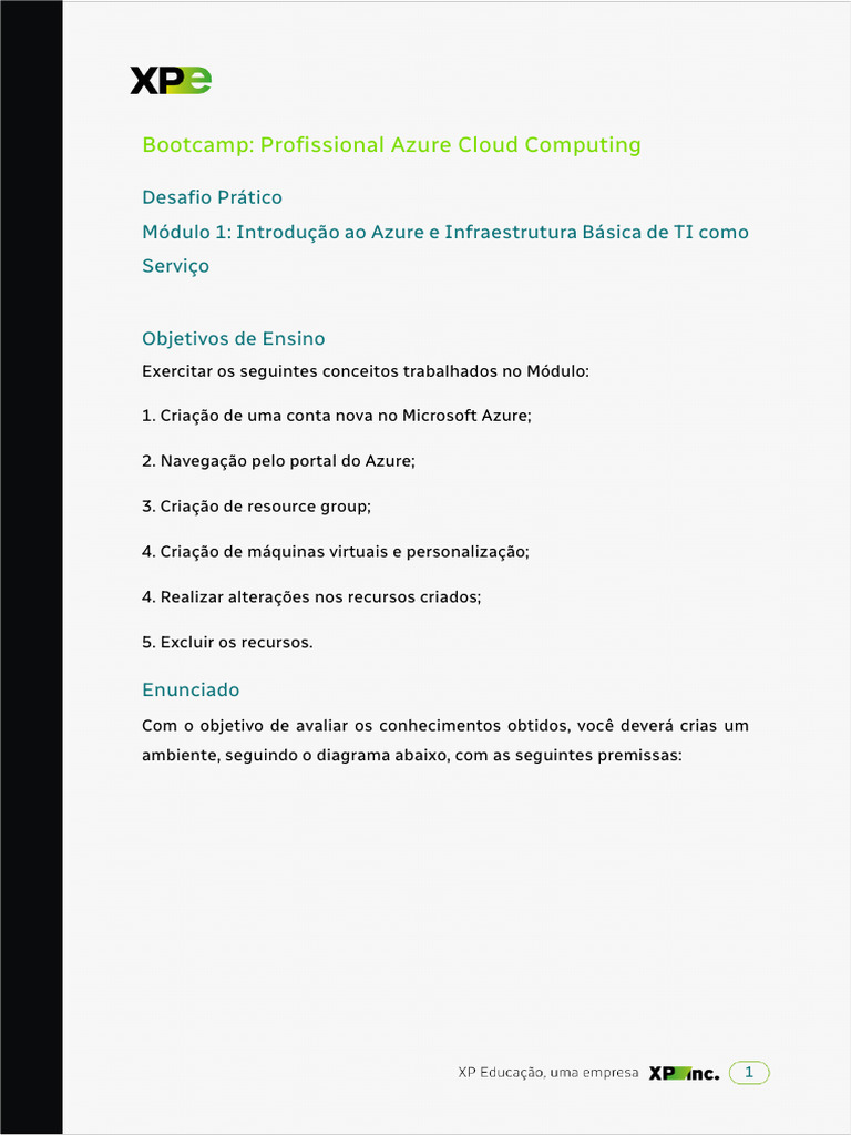 Enunciado Do Desafio - Módulo 1 - Bootcamp Profissional Azure Cloud ...