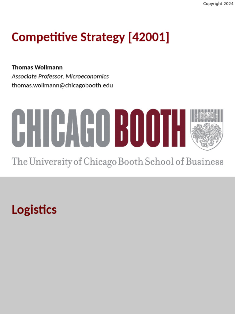 TGW Slides Wk1 Lecture f2024 Red | PDF | Profit (Economics) | Game Theory