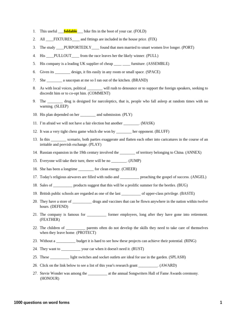 1000 Word Forms | PDF | Nursing