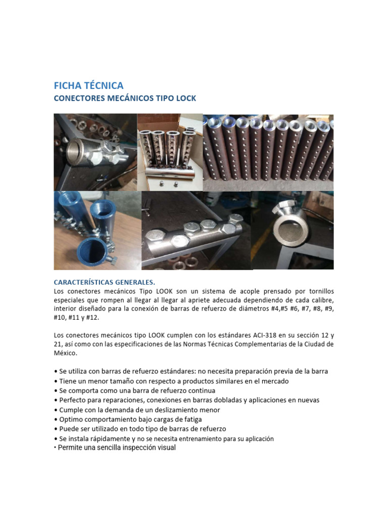 FICHA TECNICA CONECTORES TIPO TORNILLO LOCK (3) 200524pdf | PDF