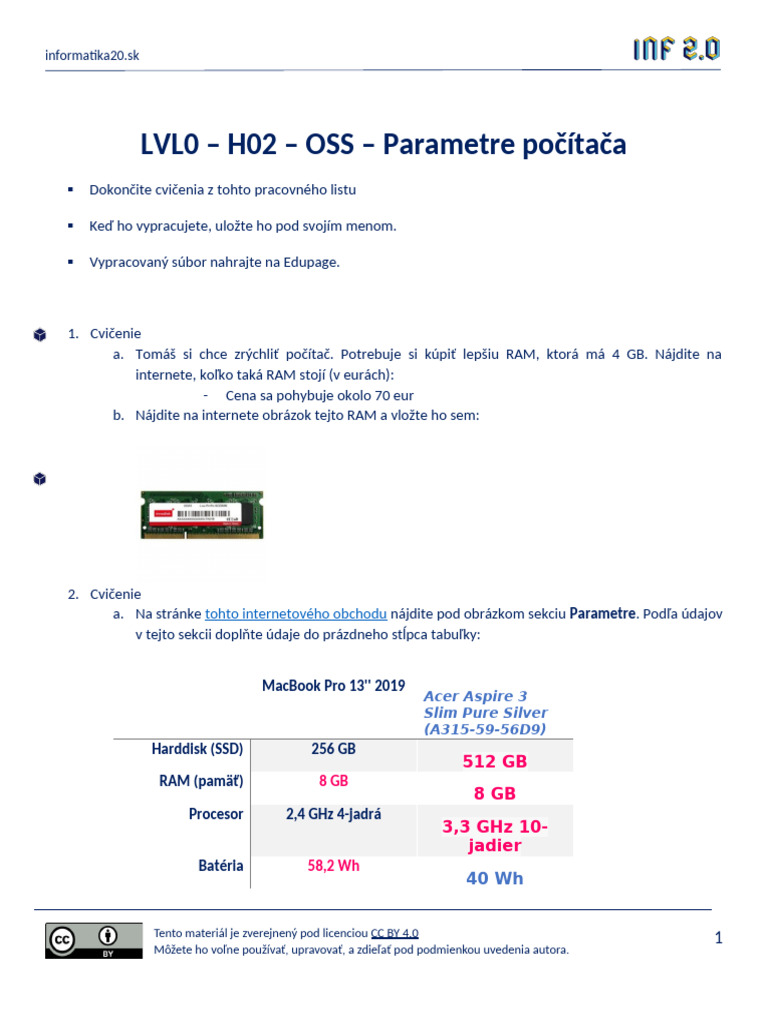 Pracovný list - inf 2 | PDF