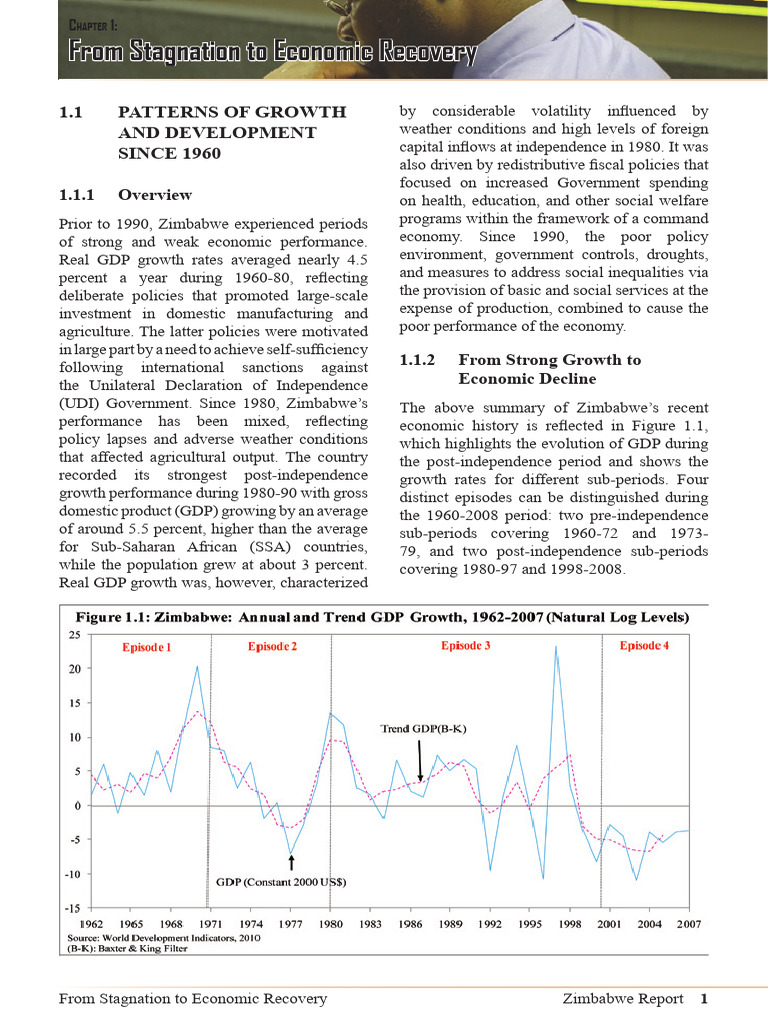 Zimbabwe Economic Growth Analysis | PDF | Economic Growth | Gross ...
