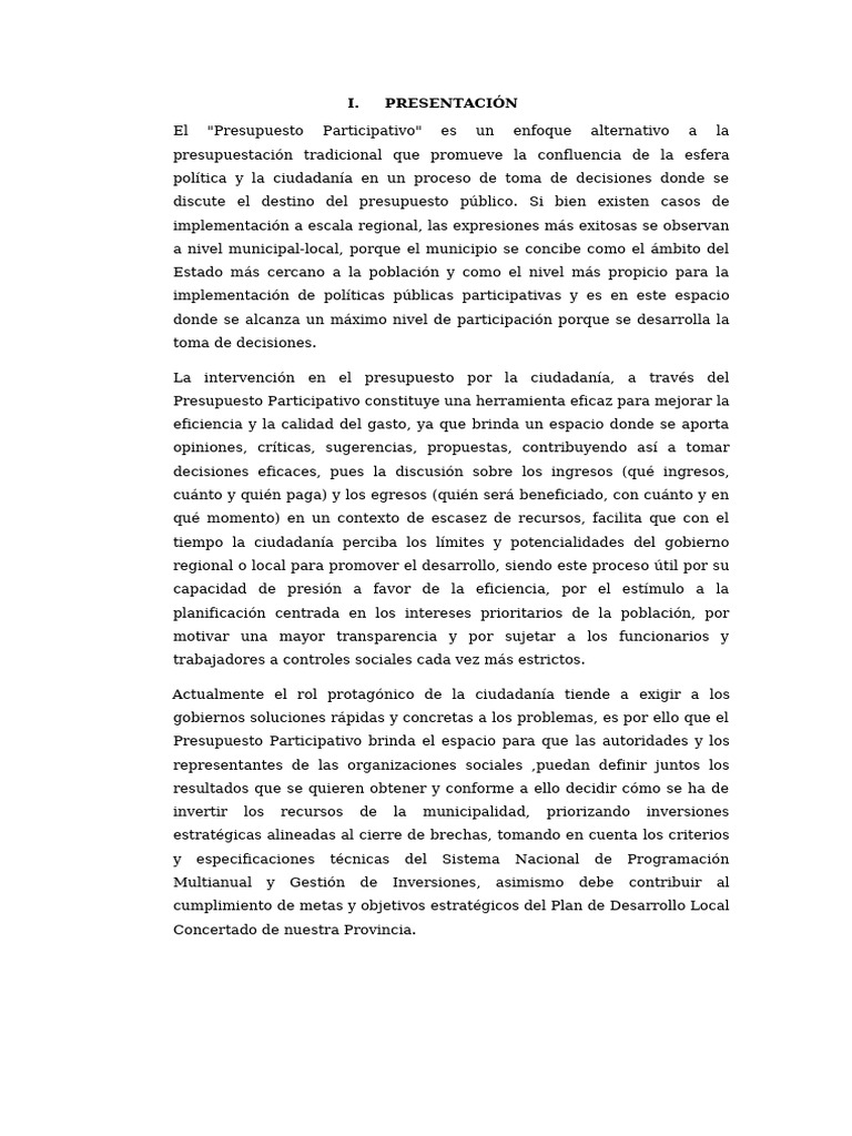 Informe Final PP2025 | PDF | Presupuesto | Planificación