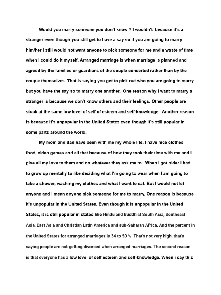 Arranged Marriage: Pros and Cons | PDF | Marriage | Interpersonal ...