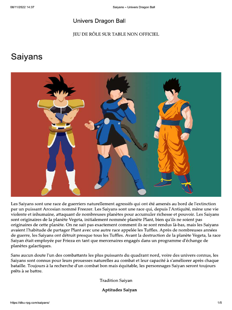 21 - Saiyans - Univers Dragon Ball | PDF | Computers