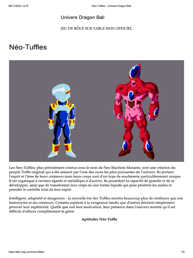 20 - Néo-Tuffles – Univers Dragon Ball | PDF