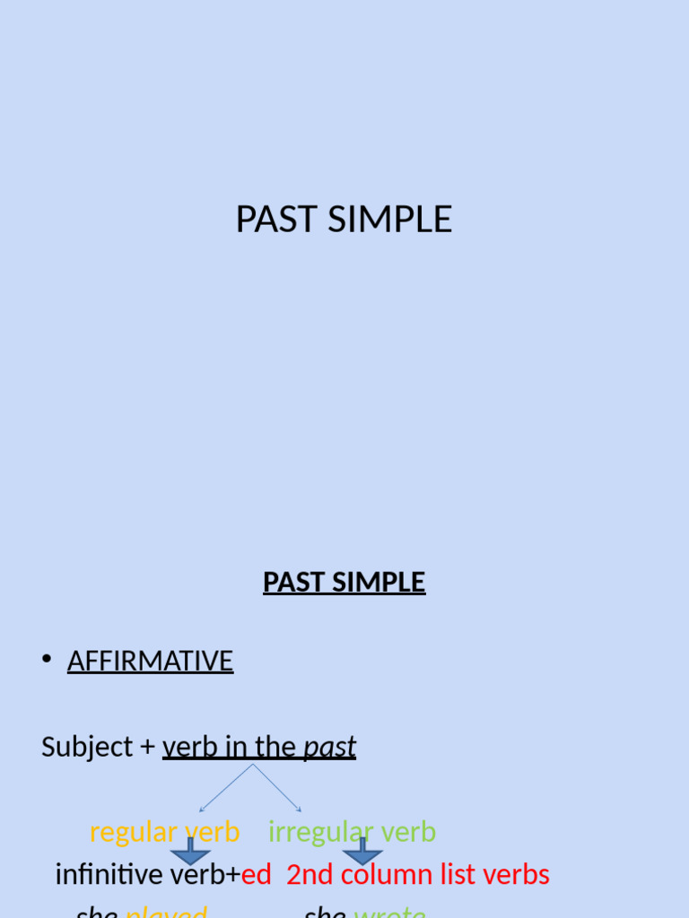 Grammar Summary Past Simple | PDF | Language Arts & Discipline
