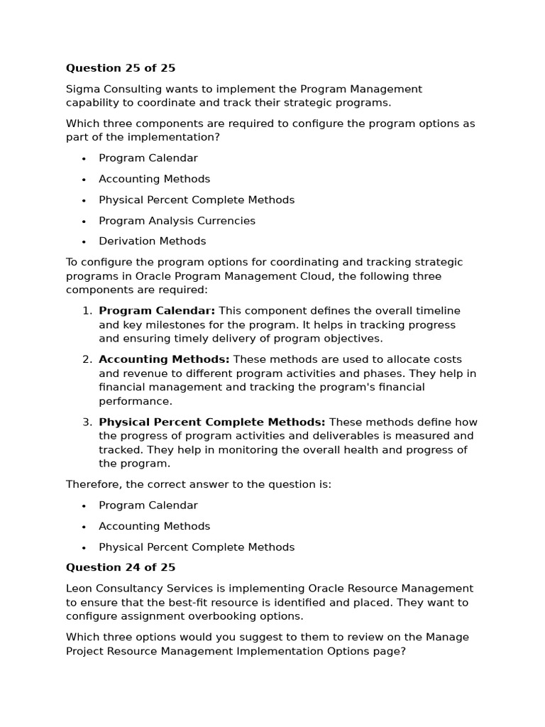 Key Components for Oracle PPM Setup | PDF | Expense | Business Process ...