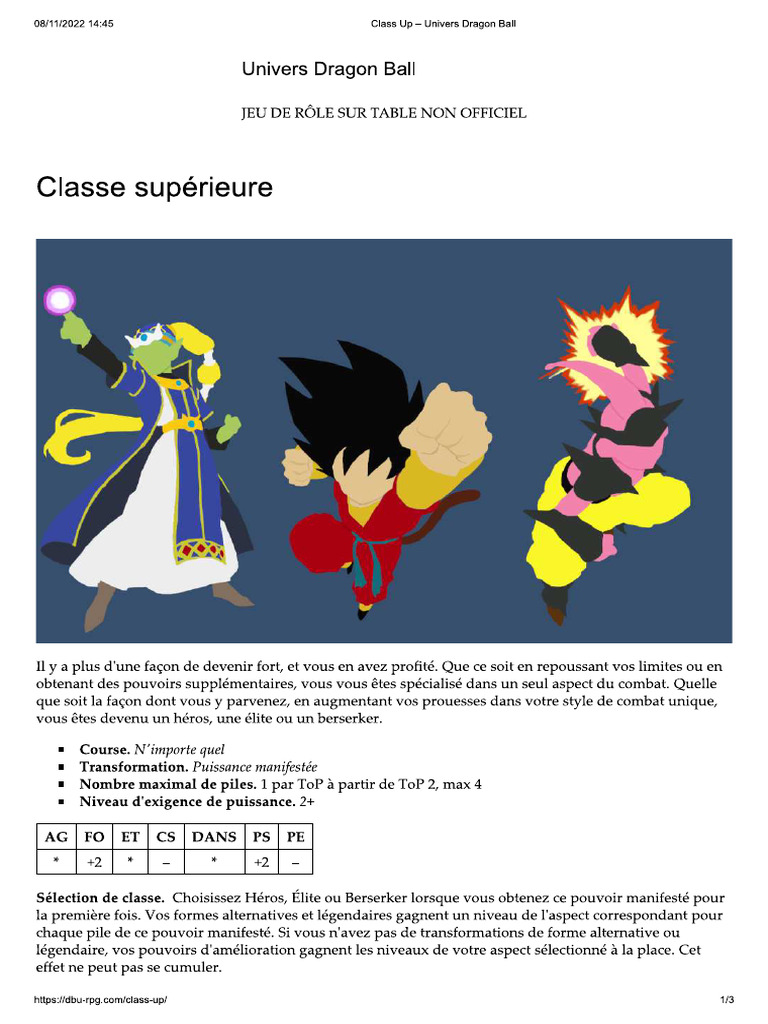 31 - Classe Superieure - Univers Dragon Ball | PDF