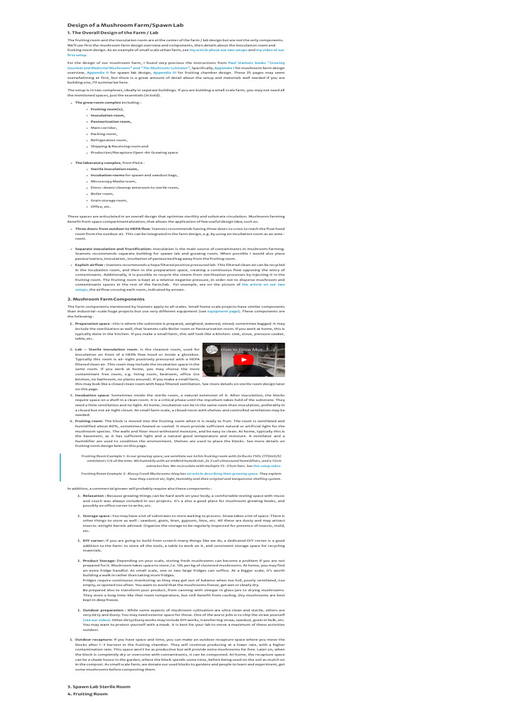 Design of A Mushroom Farm:Spawn Lab - Mushroom Farmer Life | PDF ...
