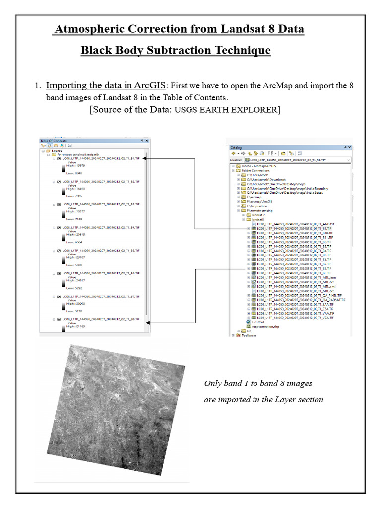 Atmospheric Correction From Landsat 8 Data Final Pdf Imaging