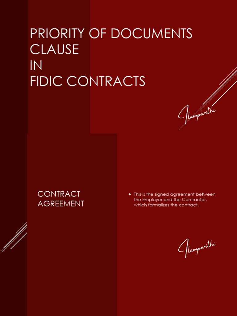 FIDIC Contract Document Hierarchy | PDF | Finance & Money Management