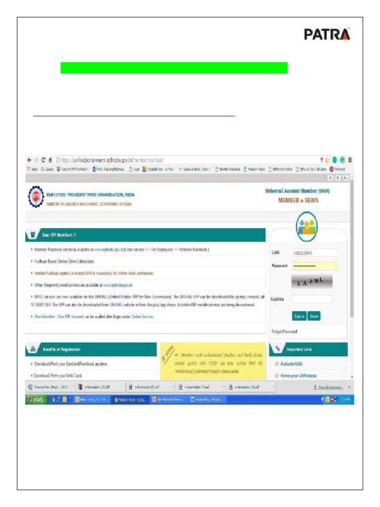 IND - C&B - Benefit - PF E-Nomination Prhgcess - Version 1 | PDF