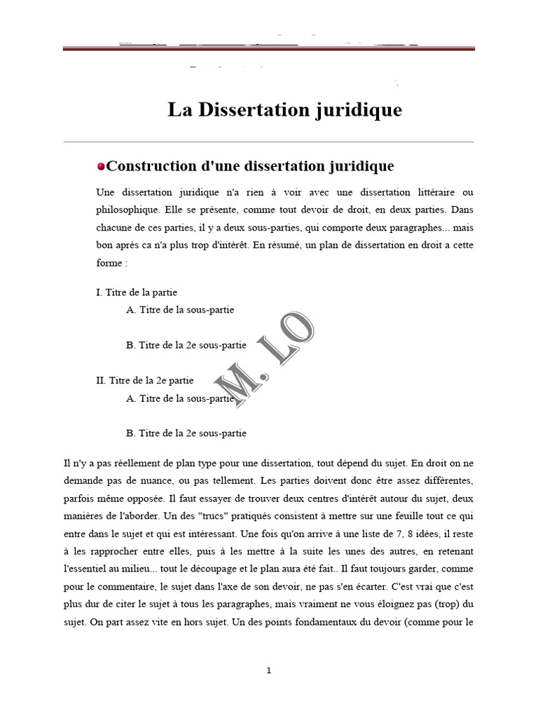 Dissertation Juridique | PDF
