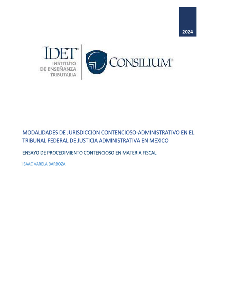 MODALIDADES DE JURISDICCION CONTENCIOSO - Ensayo Isaac Varela Barboza ...