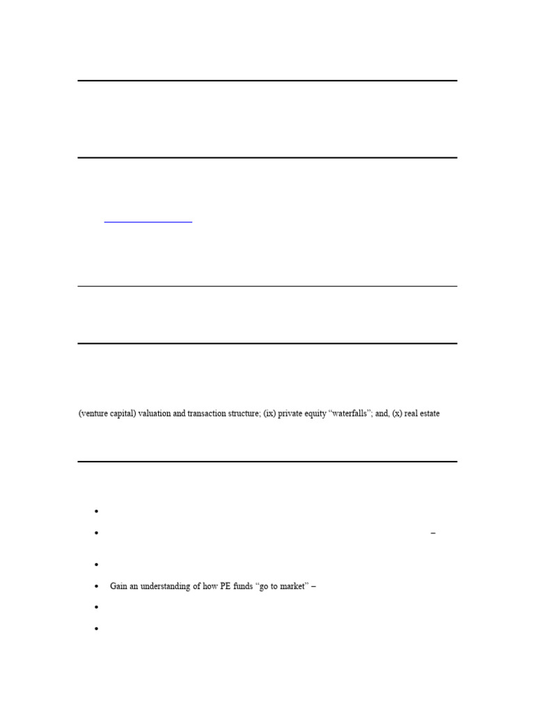Fin 4307 Syllabus - Spring 2023 | PDF | Private Equity | Leveraged Buyout
