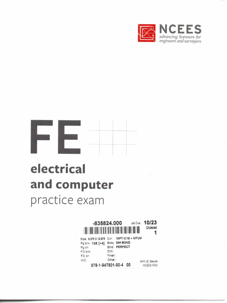 NCEES - FE Electrical & Computer Practice Exam (Effective With Exams Beginning July 2020 ...